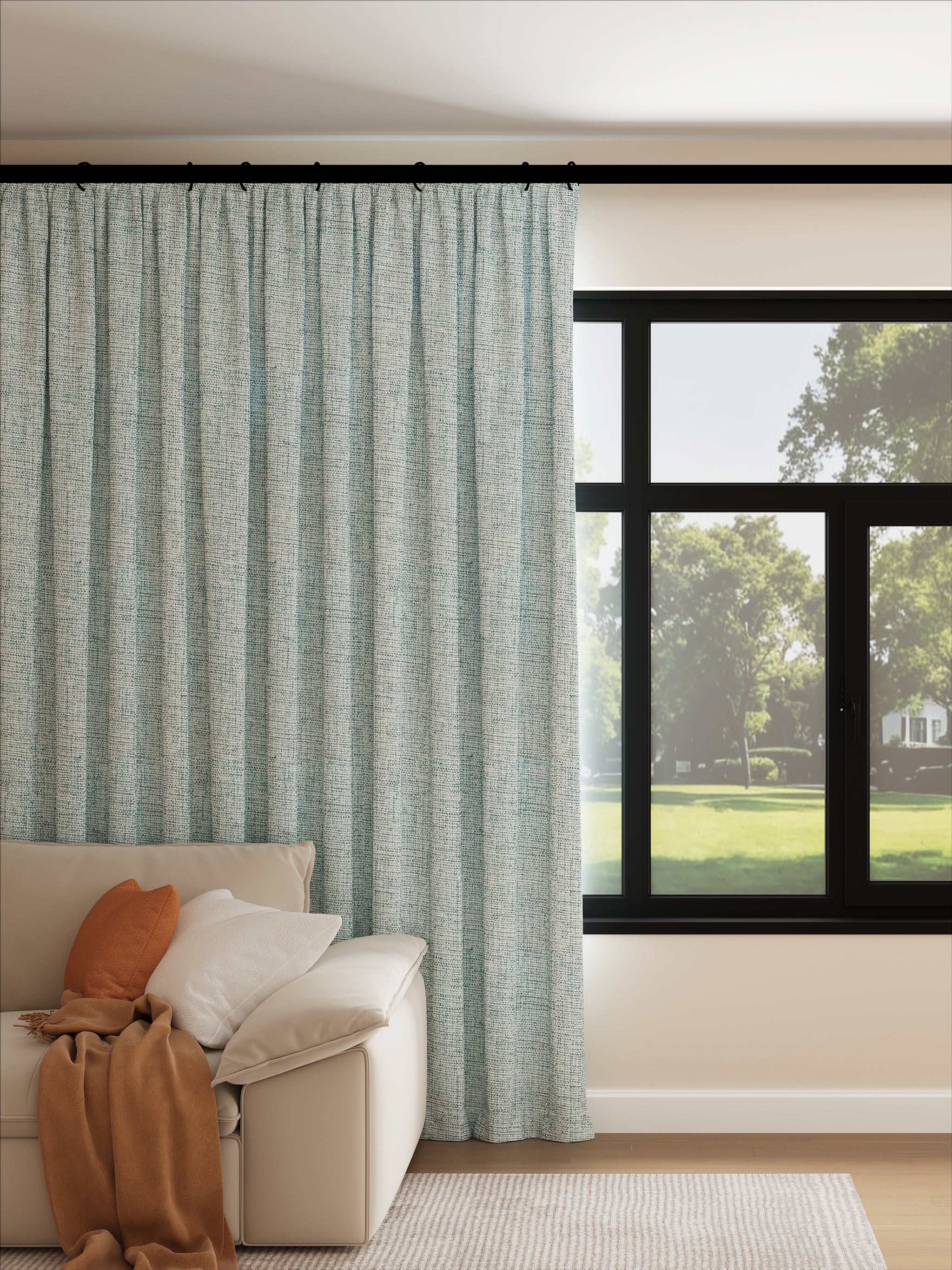 Shop Elegant Dusk Bluestone Blackout Drape Custom-Made Curtains by ...
