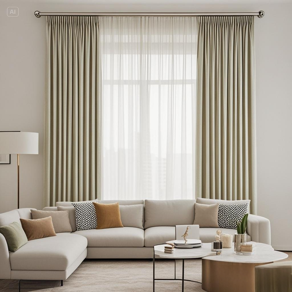 Shop Elegant Velvet Light Biege Drape Custom-Made Drape by ...
