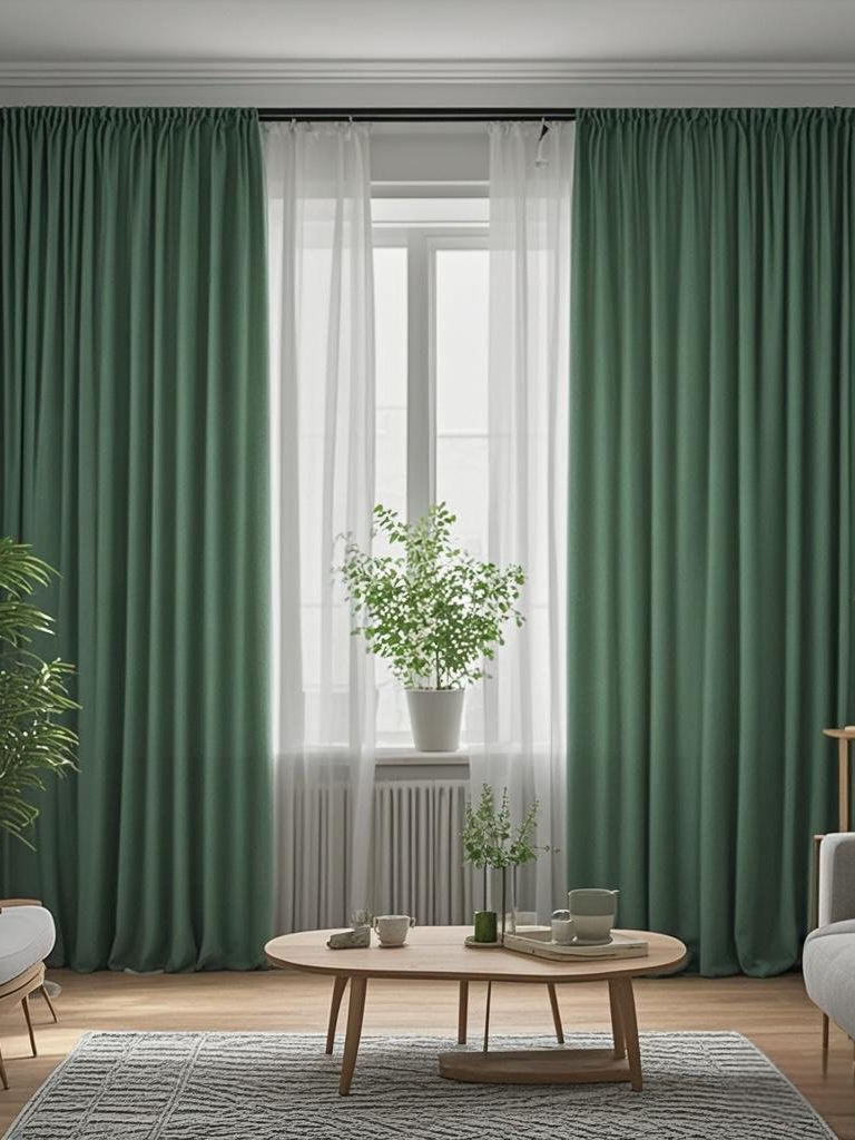 Shop Elegant Velvet Deep Green Drape Custom-Made Drape by ...