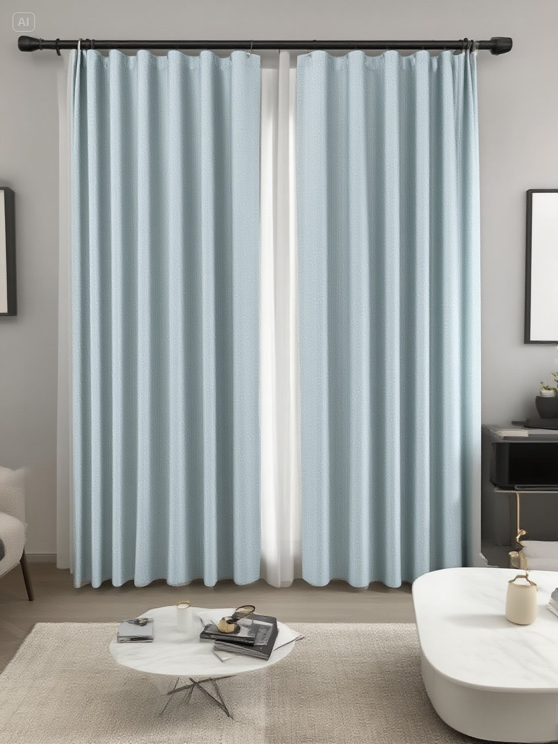 Shop Elegant Velvet Water Blue Drape Custom-Made Drape by ...