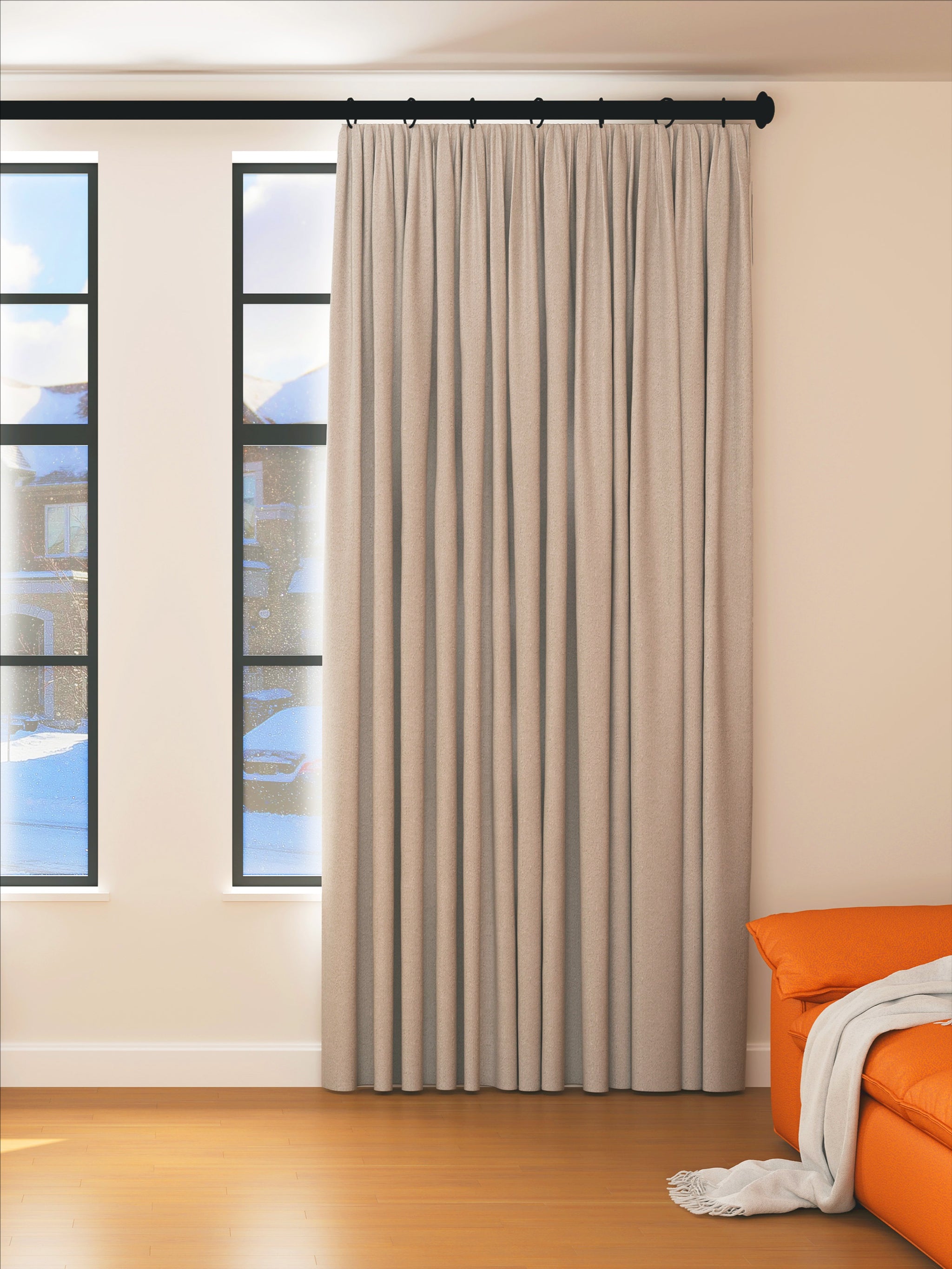 Shop Elegant Velvet Beige Drape Custom-Made Drape by SAGcustomcurtains ...
