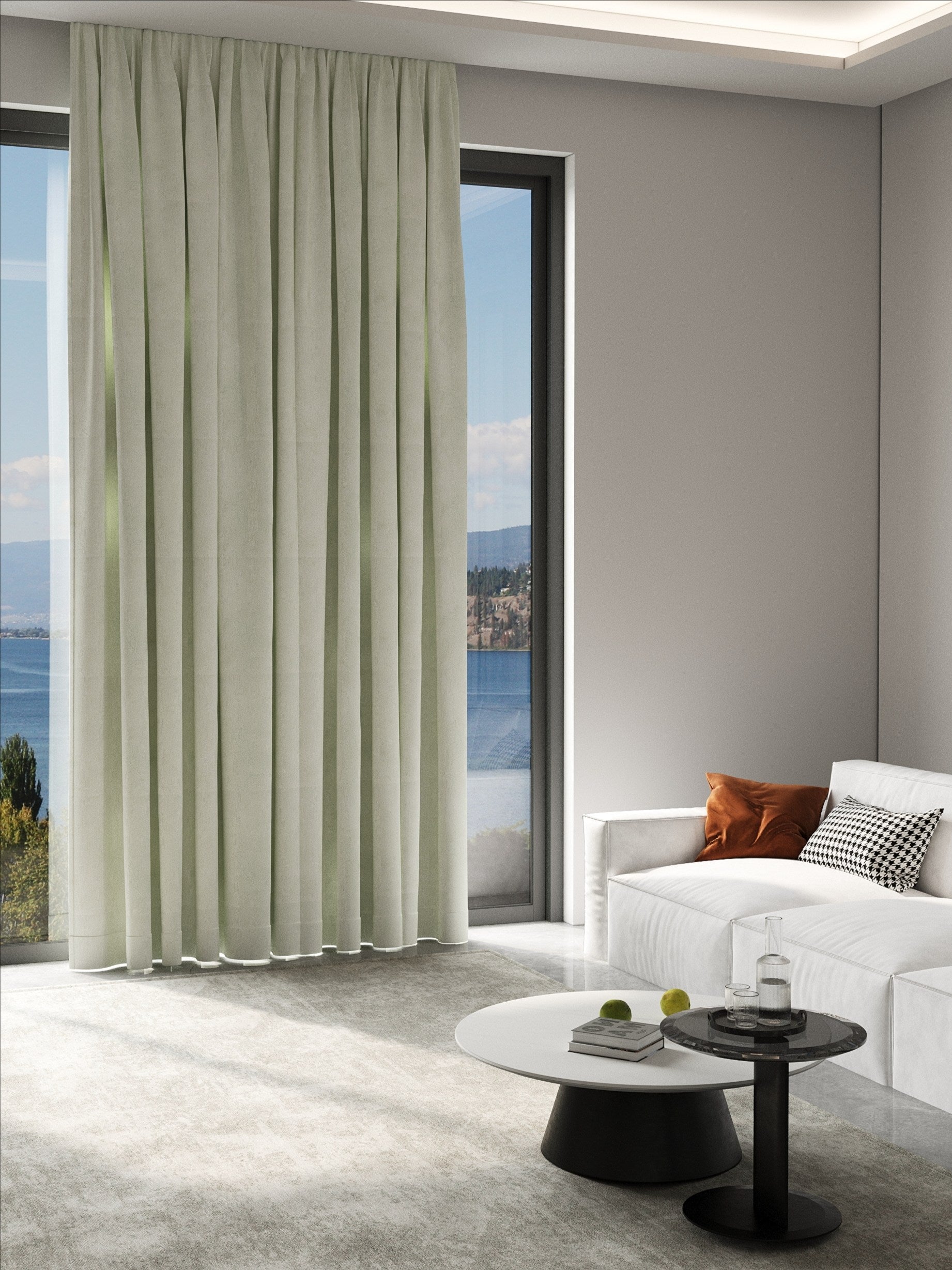 Shop Elegant Pale Grey Floral Drape Custom-Made Drape by ...