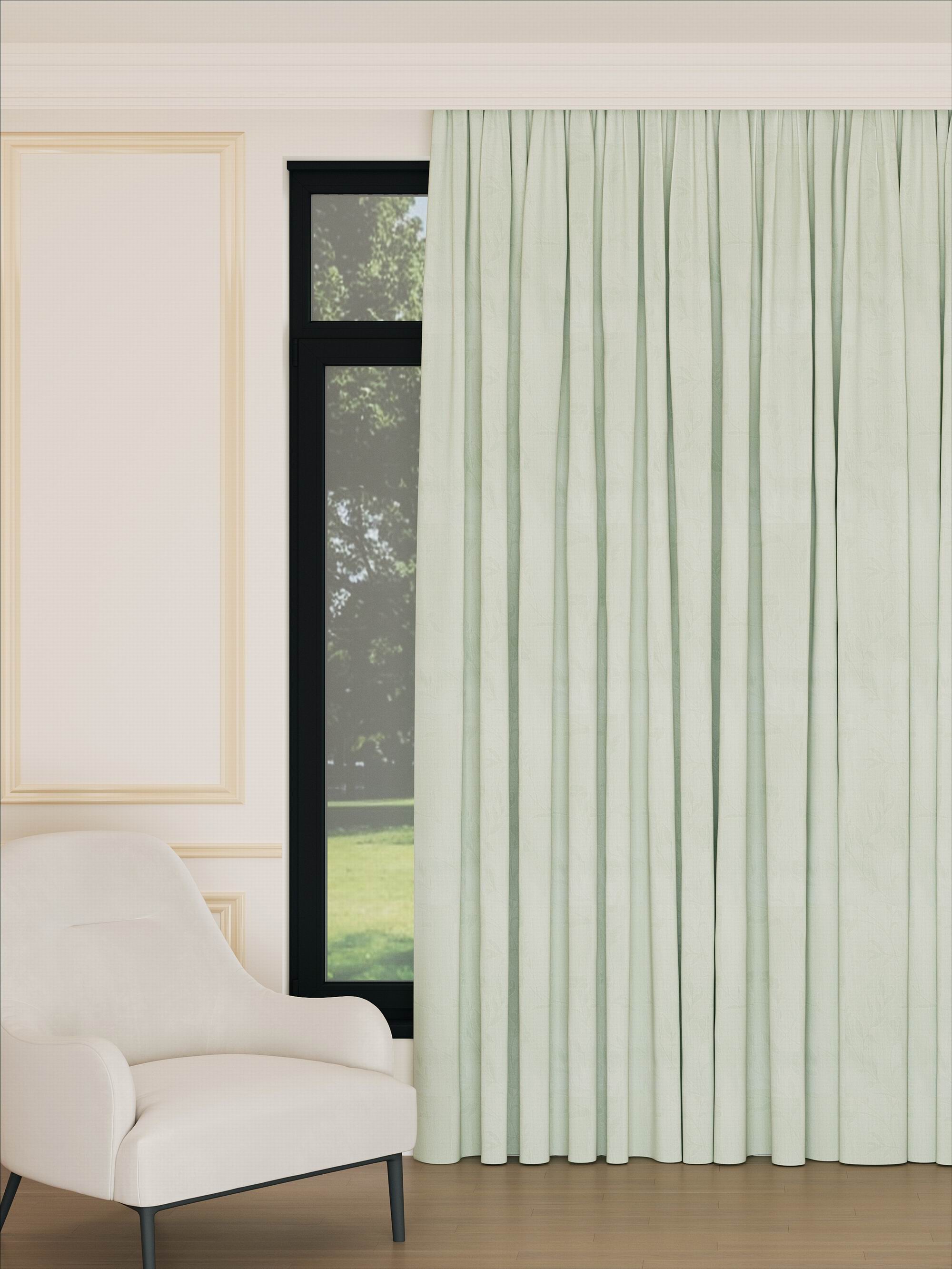 Shop Elegant Mint Green Floral Drape Custom-Made Drape by ...