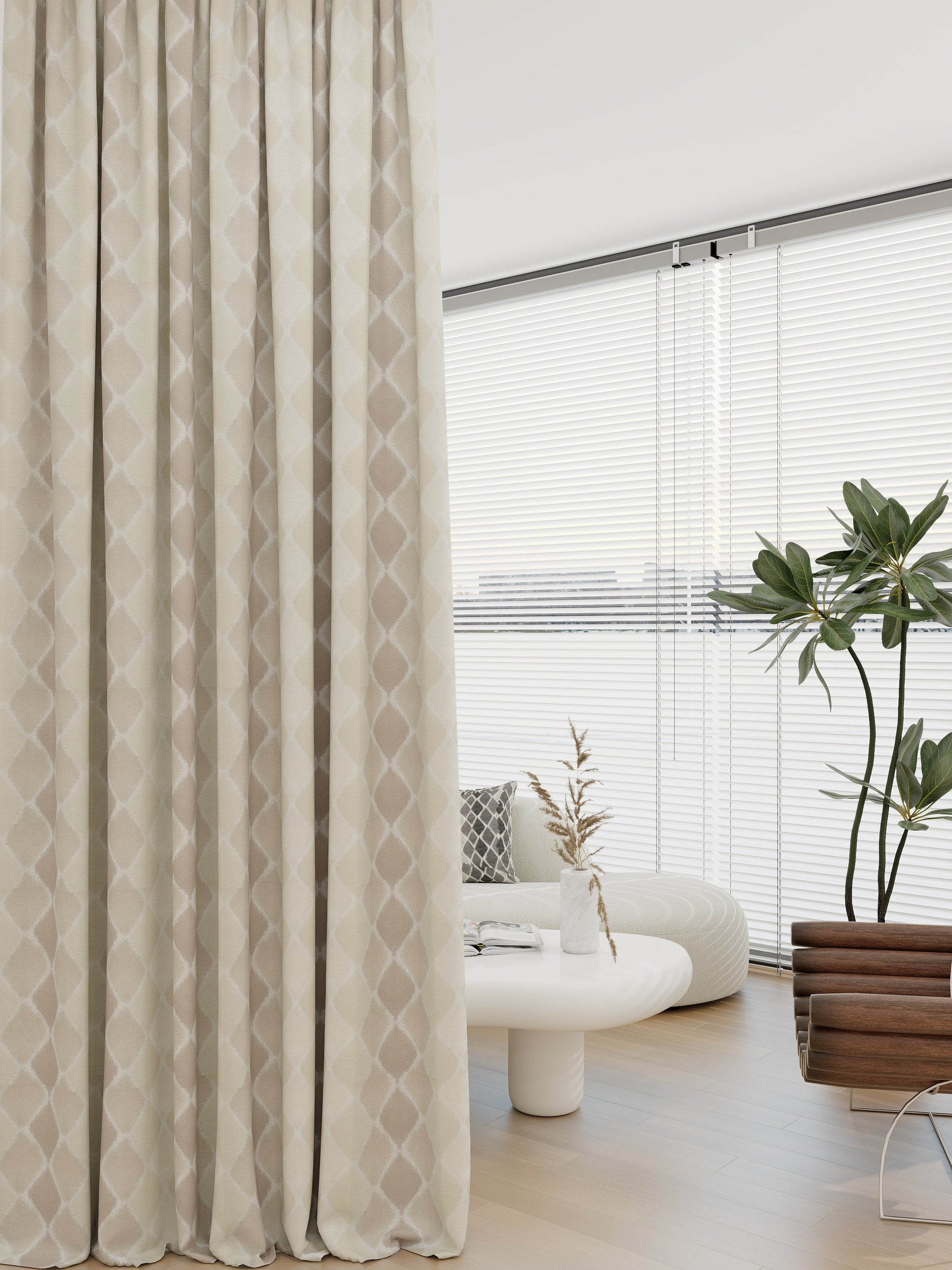 Shop Elegant Square Light Beige Drape Custom-Made Curtains by ...