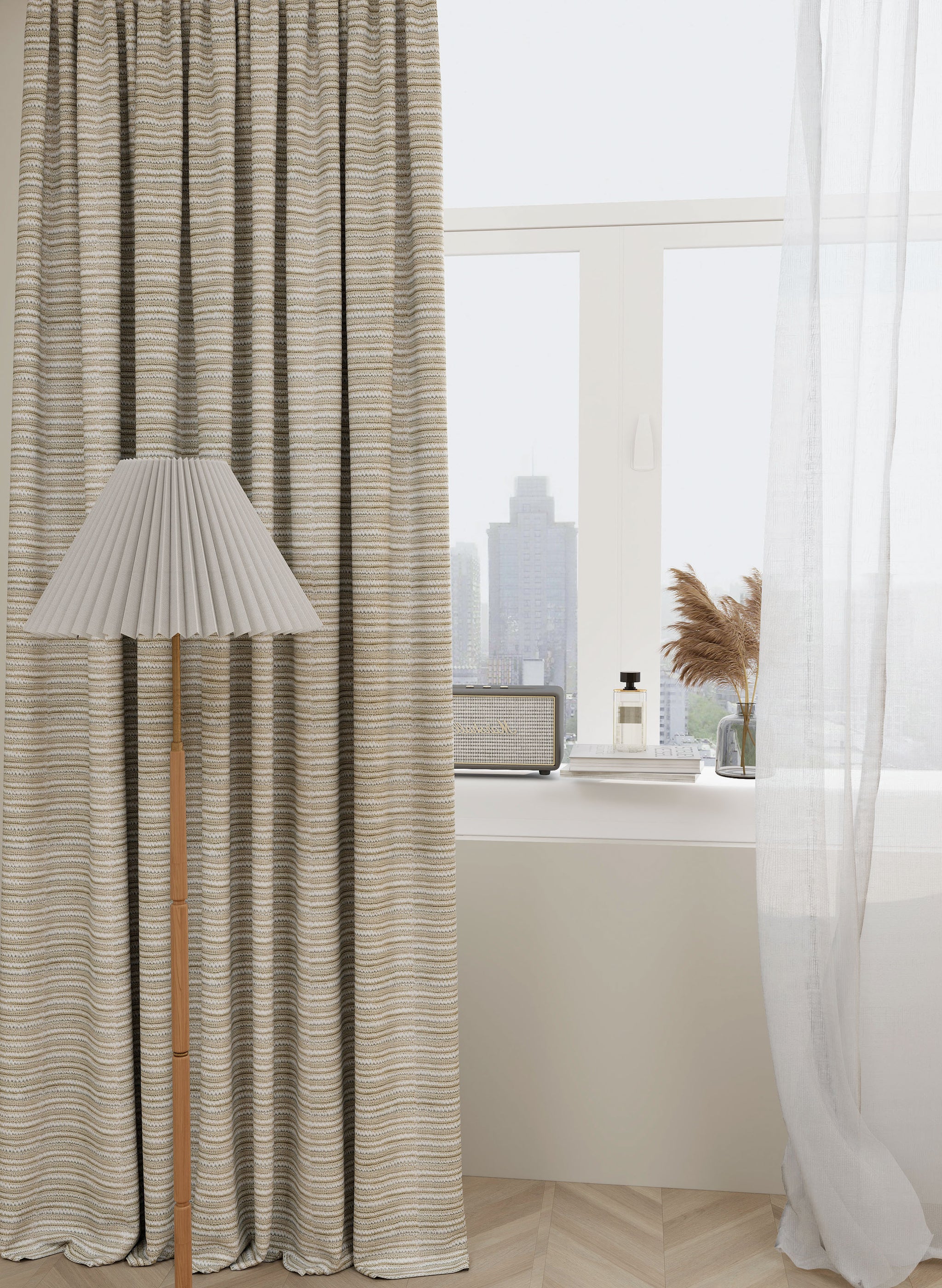 Shop Elegant Line Beige Roman Shade Custom-Made Curtains by ...